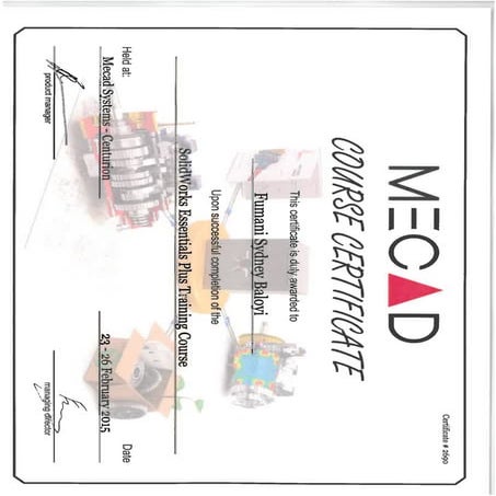 Solidworks Essentials Plus Certificate | PDF