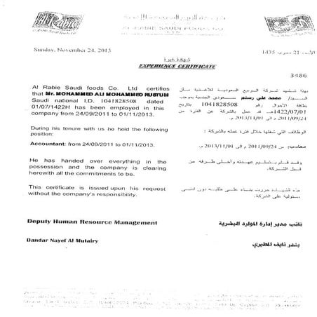 Experiance- Al Rabie | PDF