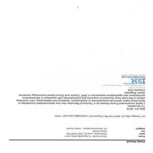 IBM letter of Recommendation | PDF