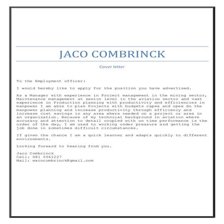 Jaco__Combrinck_CV[21] | PDF