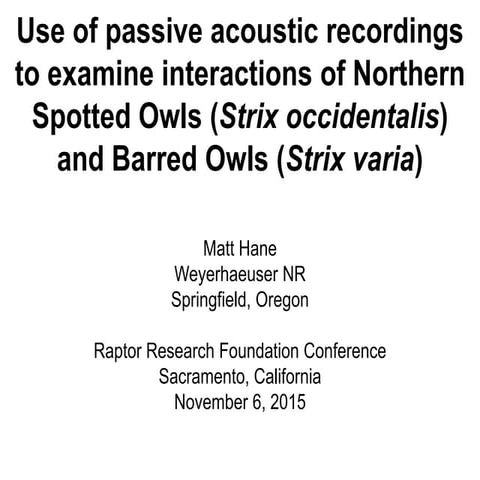 RRF November 2015 Passive Acoustics | PPTX