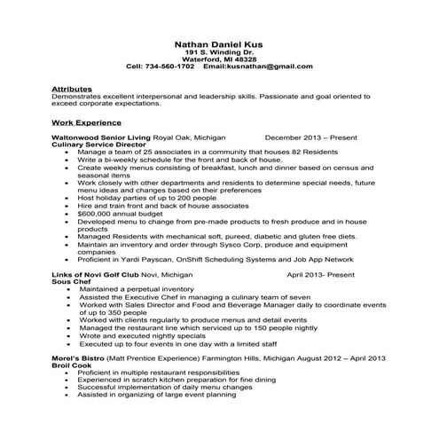 Nathan Daniel Kus Resume | DOC