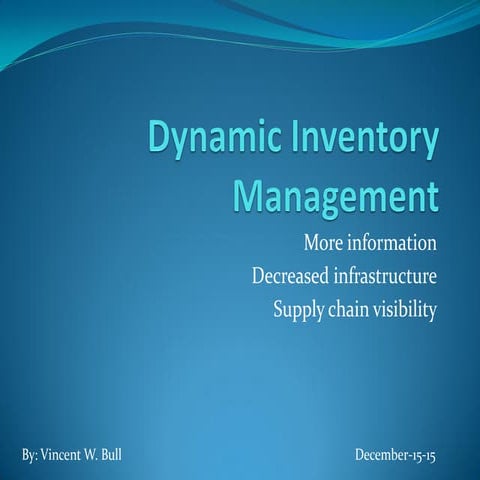 Dynamic Inventory Management | PDF | Logistics | Business