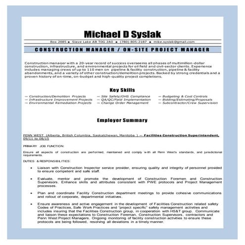 Mike Syslak Resume Sept 02-15 | DOCX