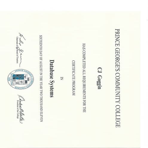 Certificate-DatabaseSystems | PDF