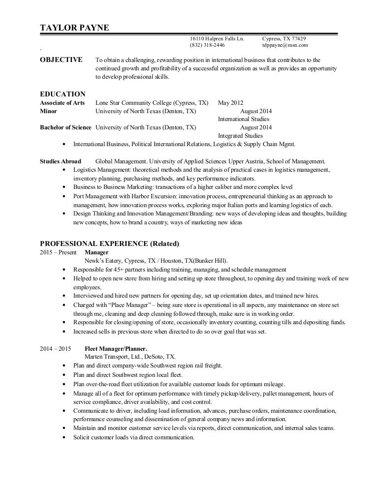 Revised Taylor Resume