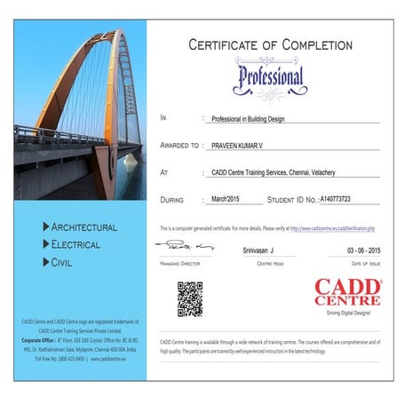 CADD CERTIFICATE | PDF