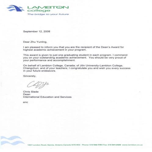 Letter from Dean | PDF