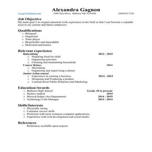 Resume Alexandra 122015 | PDF