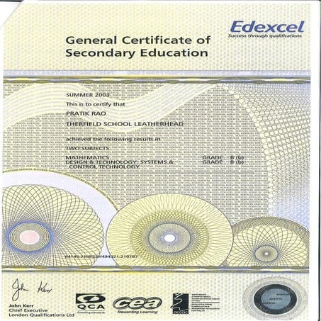 Pratik Rao - GCSE Transcripts | PDF