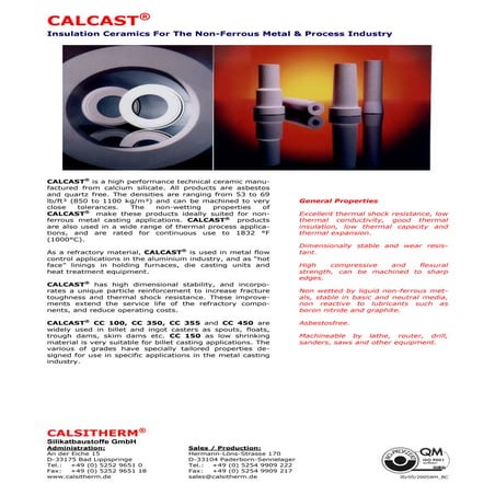 CalCast Brochure-EN | PDF