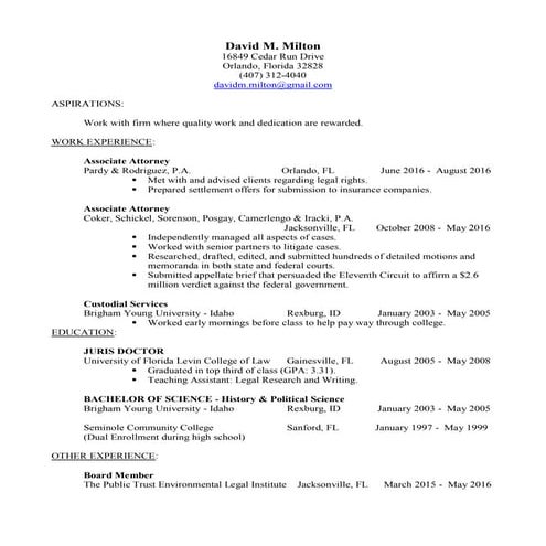 David Milton resume | PDF