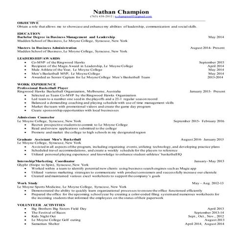 Oliver Resume RSA | DOCX