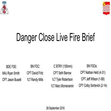 Danger Close Live Fire Brief | PDF