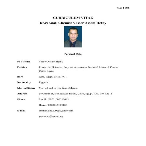 Dr Yasser CV | PDF