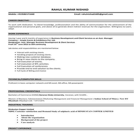 Rahul Kumar Nishad CV | PDF