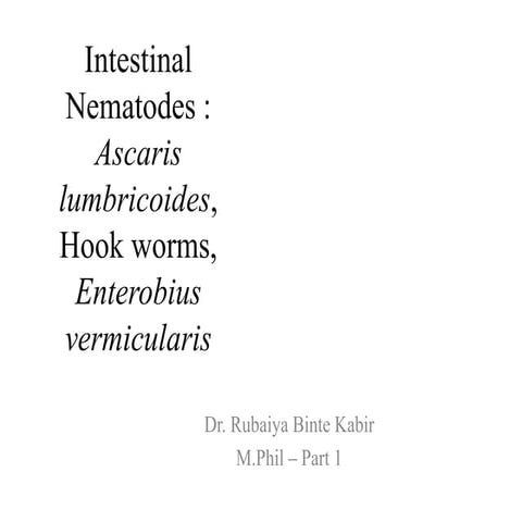Intestinal Nematodes | PPTX
