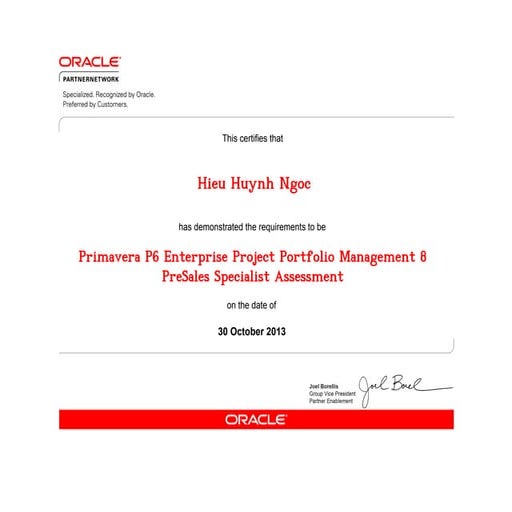 Primavera P6 Enterprise Project Portfolio Management 8 PreSales | PDF