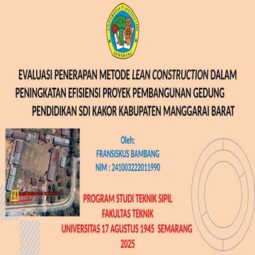 evaluasi penerapan metode lean construction dalam peningkatan efisiensi ...