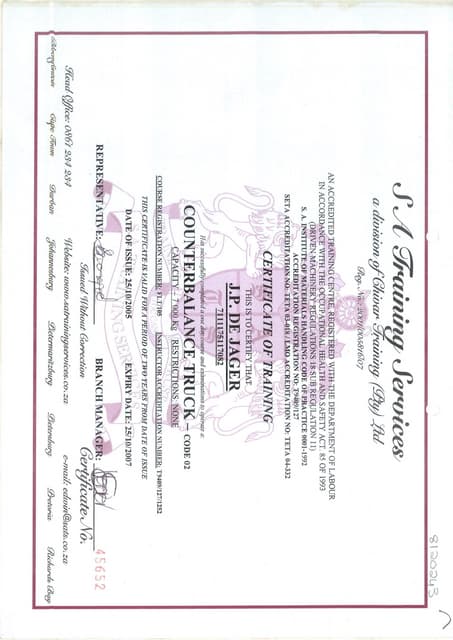 CERTIFICATE FOR ARTISANS | PDF