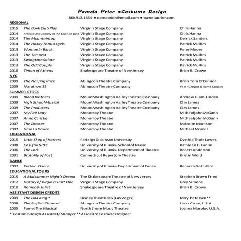 Chronological CD resume | DOCX