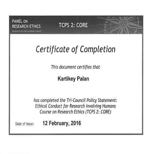 TCPS 2 Certificate 1 | PDF