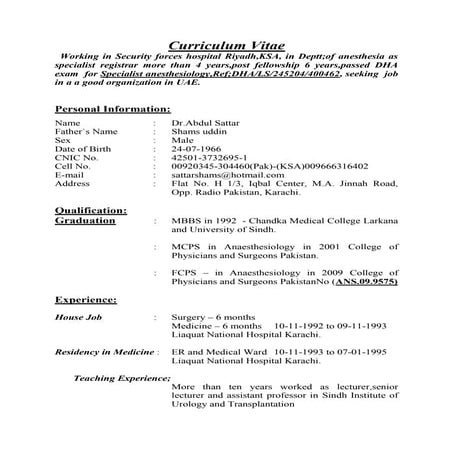 CV# RN [DHA]1 | PDF