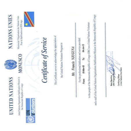 UNV Certificate of Service | PDF