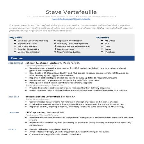 Steve Vertefeuille CV 2015 | PDF