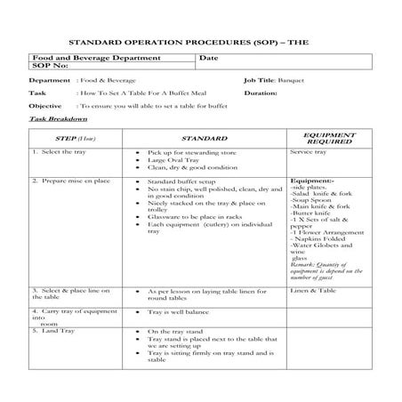 Banquet server basic skill training | PDF