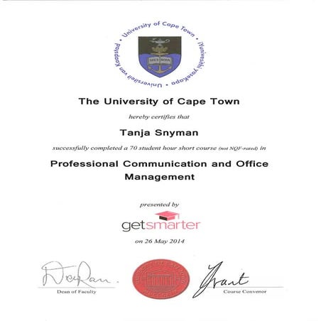 UCT Certificate | PDF