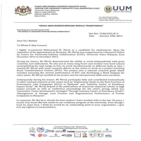 Recommendations UUM | PDF