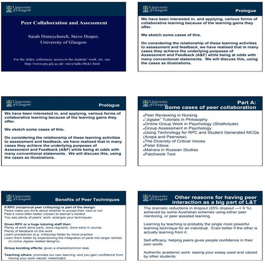 Peer Collaboration and Assessment | PDF