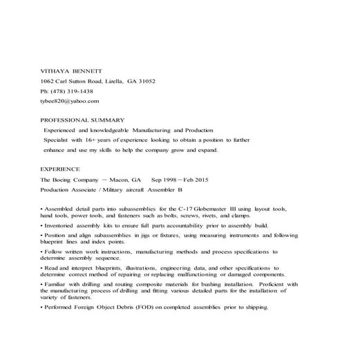 Tyblm resume | DOCX