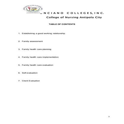 Family health assessment | PDF