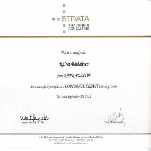 Certificate - Corporate Credit | PDF
