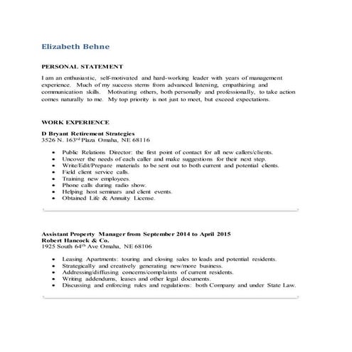 Lauren Reber Resume | PDF