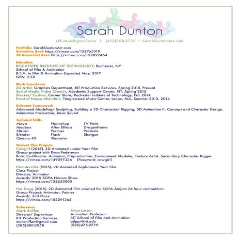 Dunton_Sarah_Resume_2016 | PDF