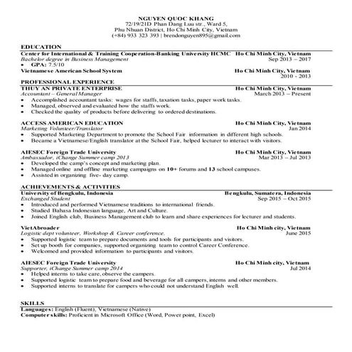 NGUYEN QUOC KHANG RESUME | DOCX
