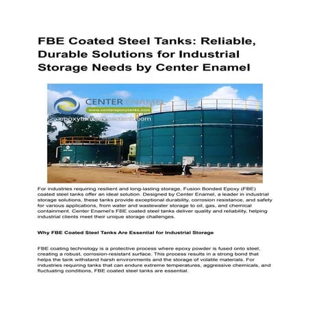 FBE Coated Steel Tanks_ Reliable, Durable Solutions for Industrial ...