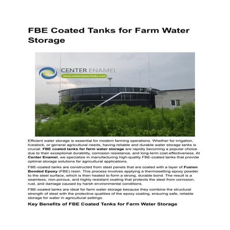 FBE Coated Tanks for Farm Water Storage.docx