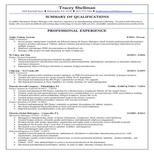 Shellman Tracey - Resume | PDF