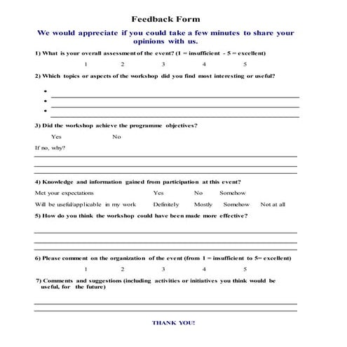 Participant Feedback Form | PDF