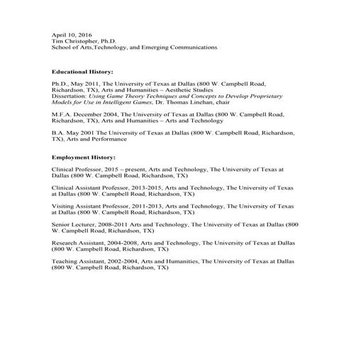 Hunter Resume Complete | DOC