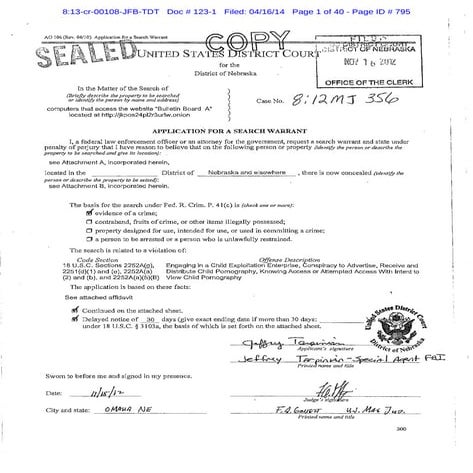 FBI Malware Warrant TOR | PDF