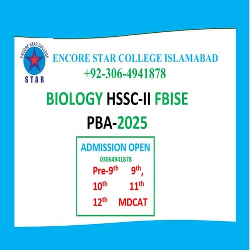 FBISE HSSC-II BIOLOGY(PBA) 2025 ENCORE STAR COLLEGE & ACADEMY 0306 ...