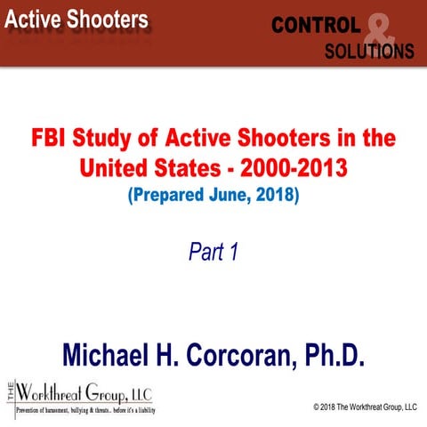 FBI Study on Active Shooters Part 1 | PPTX