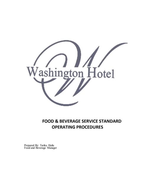 FOOD AND BEVERAGE SERVICE PROCEDURES | PPTX | Bars & Restaurants ...