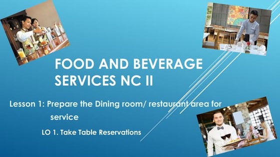 FOOD AND BEVERAGE SERVICE PROCEDURES | PPTX | Bars & Restaurants | Attractions