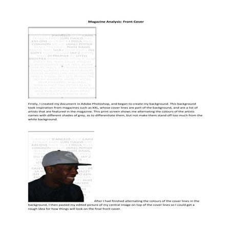 Tolu Awojobi AS Media Coursework - Front Cover Development | DOCX